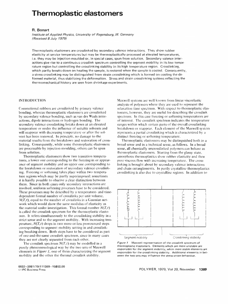 Thermoplastic Elastomers | PDF | Deformation (Engineering) | Elastomer