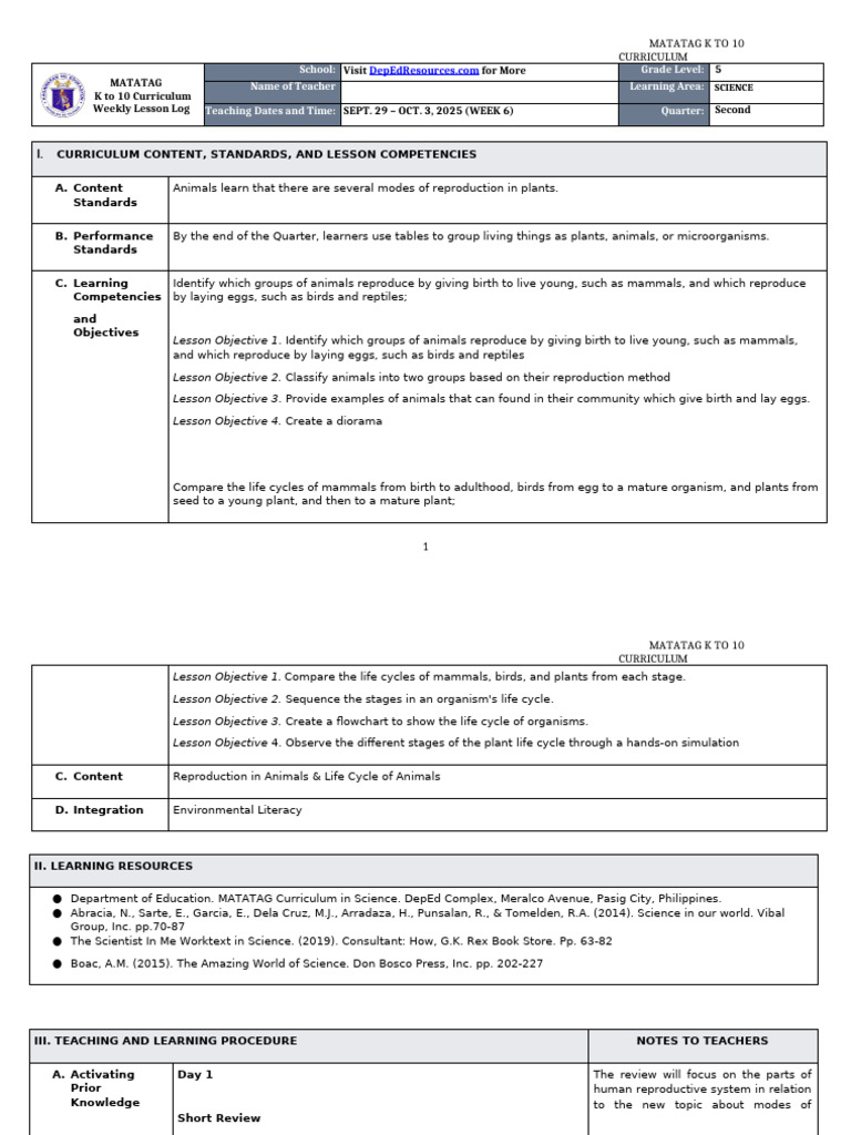K-10 Science: Animal Reproduction Guide | PDF | Egg | Reproduction