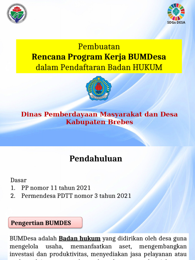 Rencana Kerja BUMDesa Brebes 2023 | PDF