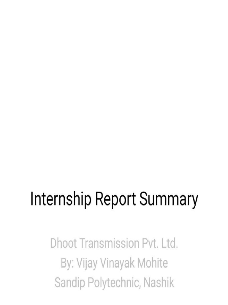 Internship Report Summary | PDF