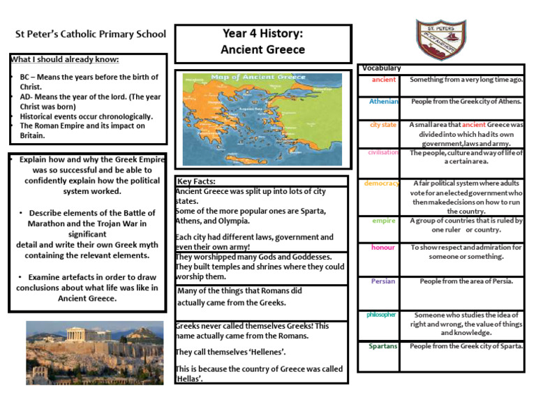 Year 4 Summer 1 History - Ancient Greece | PDF | Ancient Greece | Greeks