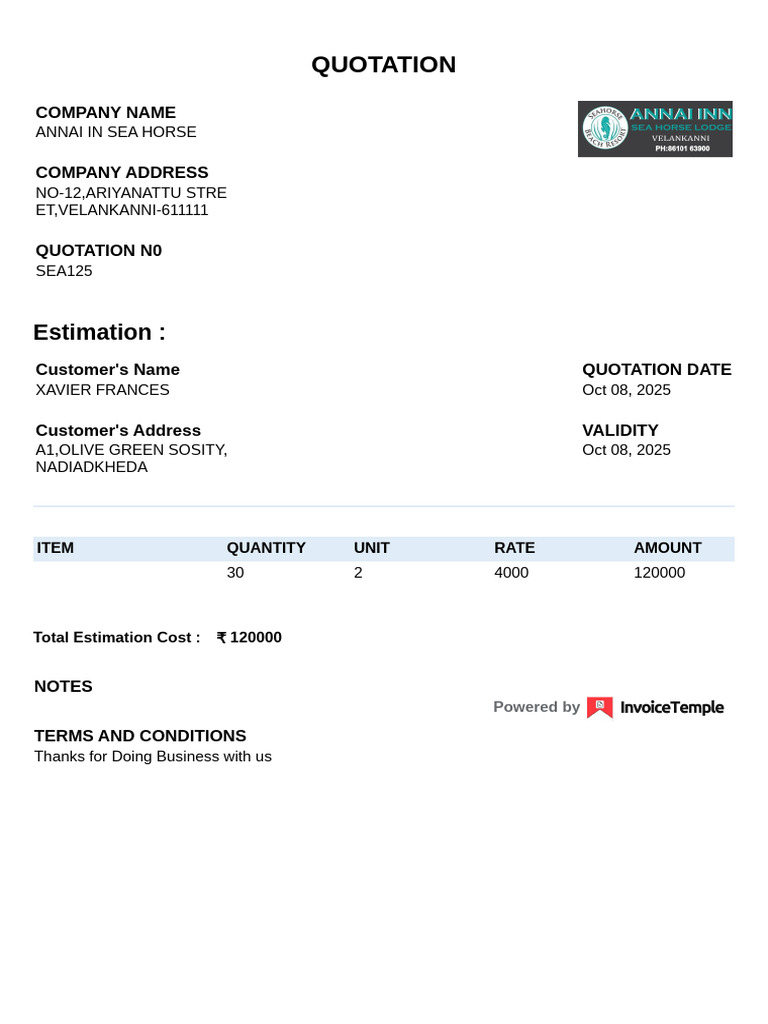 Quotation Generator | PDF