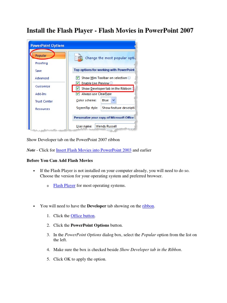 Flash Animations Into Power Point 2007 | PDF | Adobe Flash | Keyboard ...