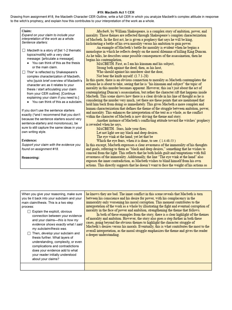 Macbeth's Moral Struggle in Act 1 | PDF | Macbeth
