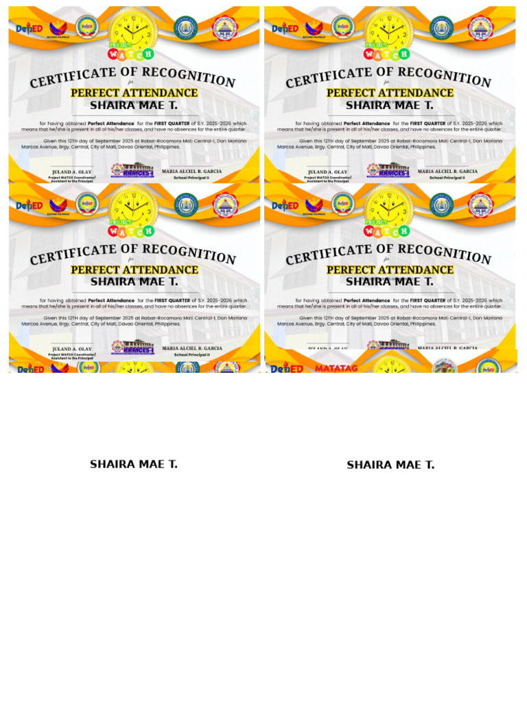 Project Watch Certificates 2025 | PDF