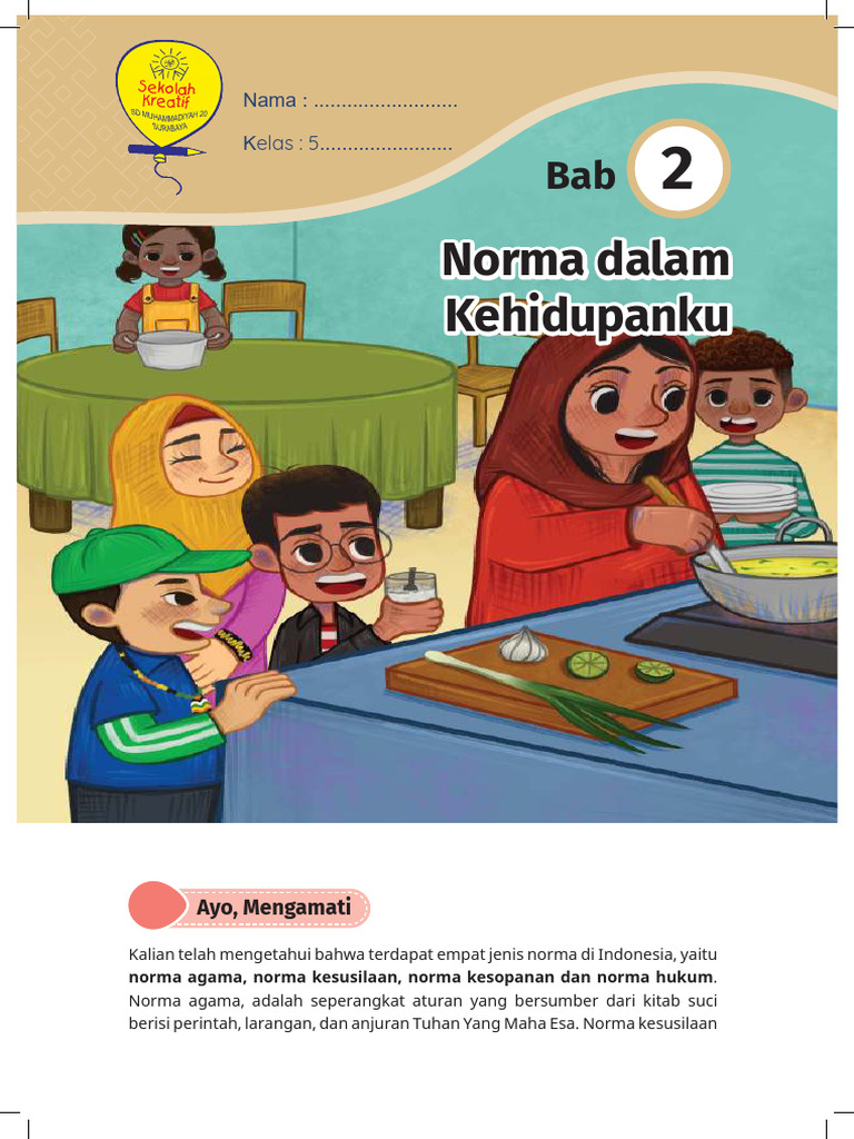 Norma Dalam Kehidupan PKN Kelas 5 Daring | PDF