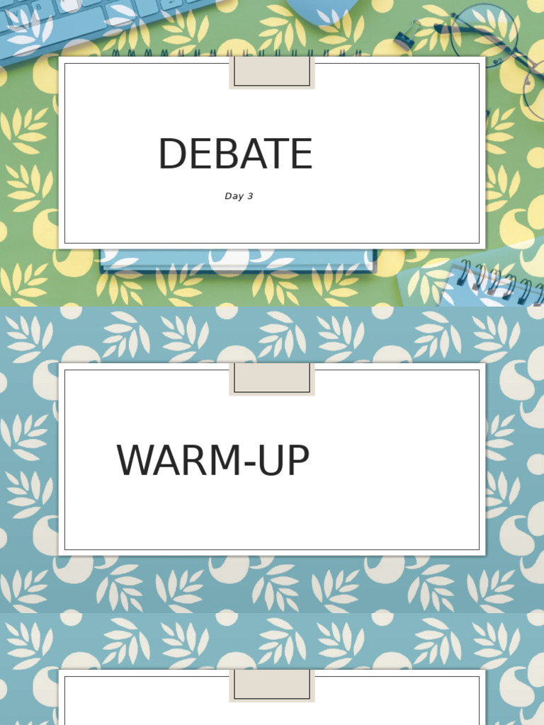 Debate - English Class | PDF | Meal