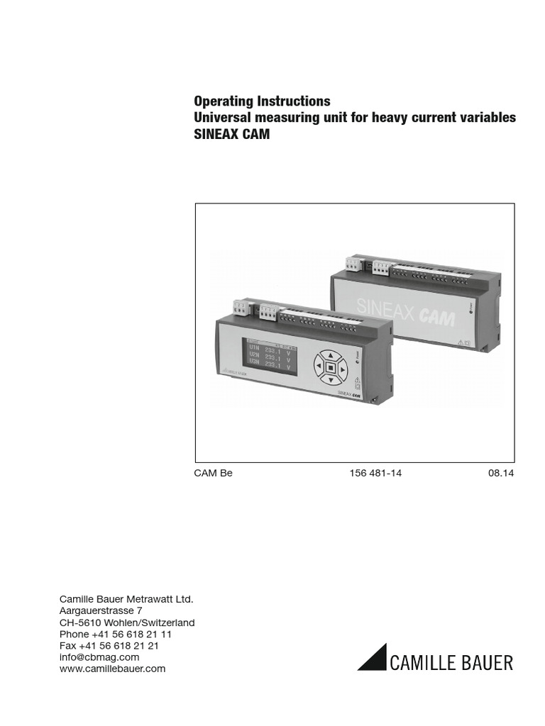 Cam Operating Instructions | PDF | Power Supply | Fuse (Electrical)