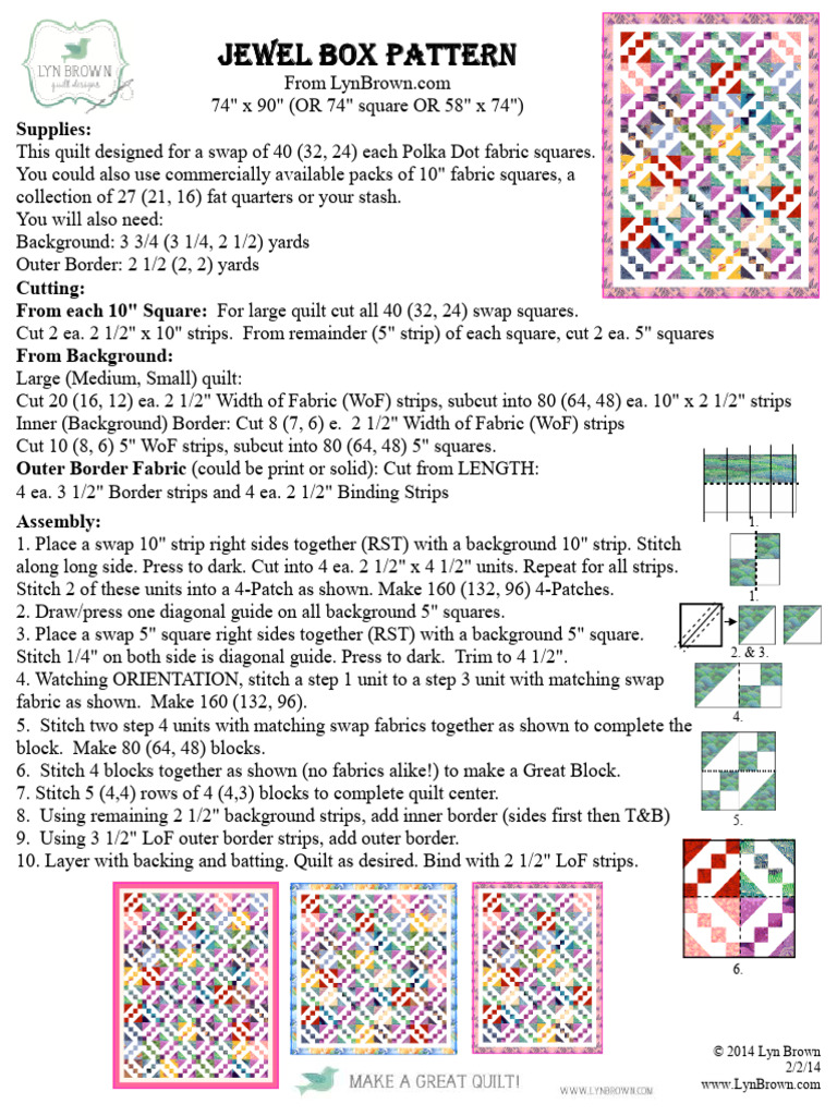 Jewel Box Quilt Pattern Guide | PDF | Quilt | Chess