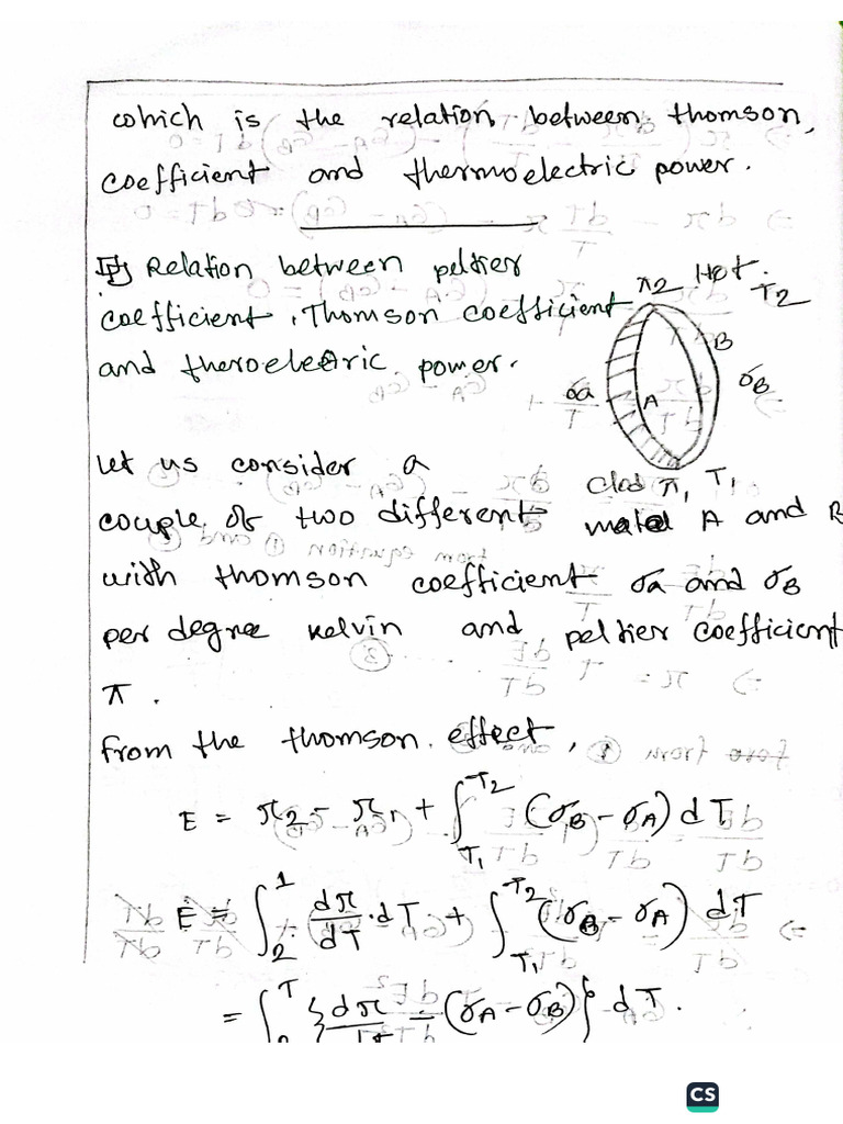 1210 - Relations of Thomson Coefficients, Peltier Coefficients and ...