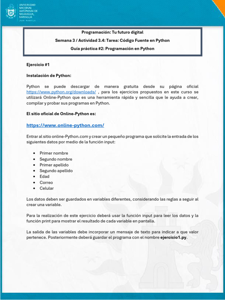 Act 3.4 Guia 2 Ejercicios Practicos PTFD Electivo | PDF