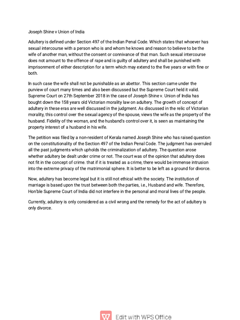 Supreme Court Ruling on Adultery Law | PDF | Adultery | Justice