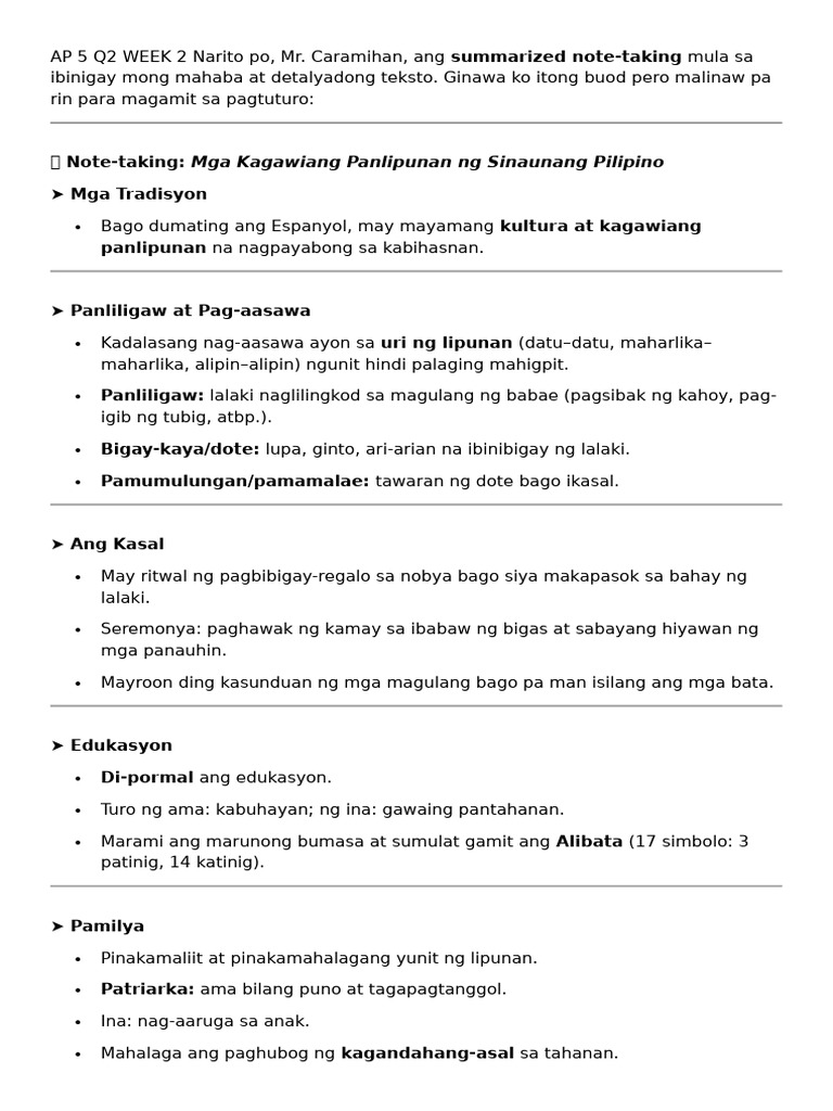 Ap 5 Q2 Week 2 | PDF