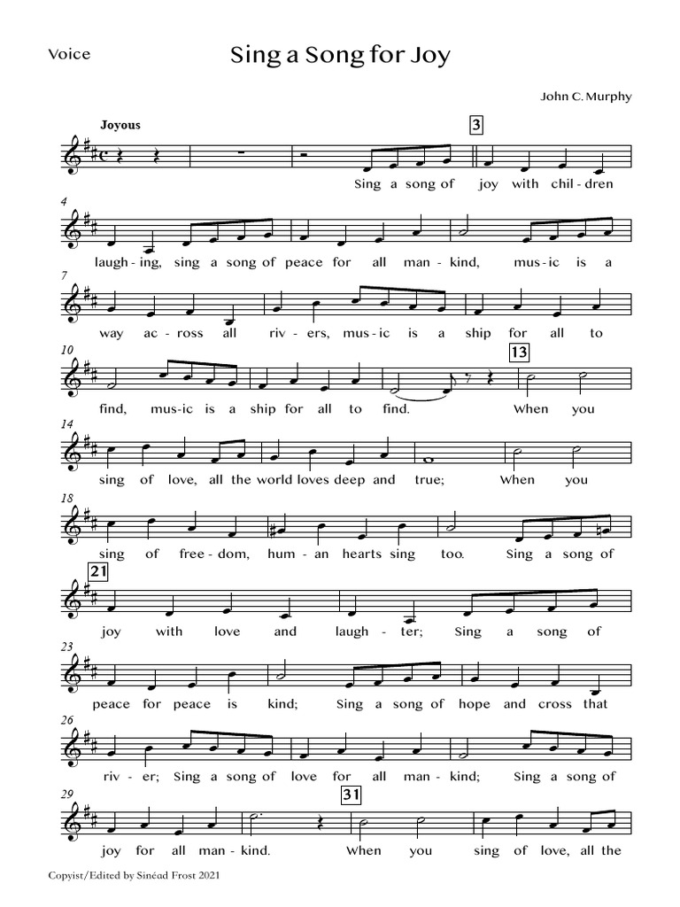 Sing A Song of Joy | PDF