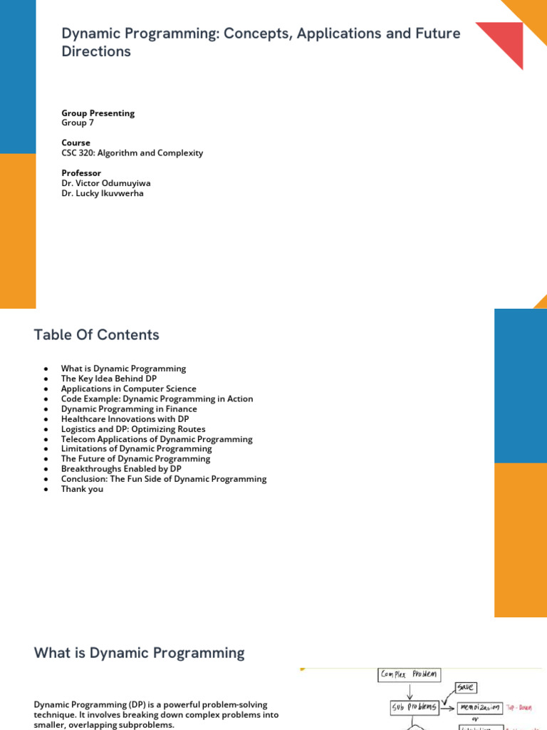 Dynamic Programming - Concepts, Applications and Future Directions ...