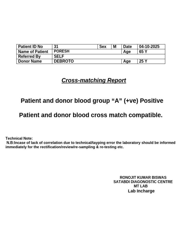 Crossmatch | PDF