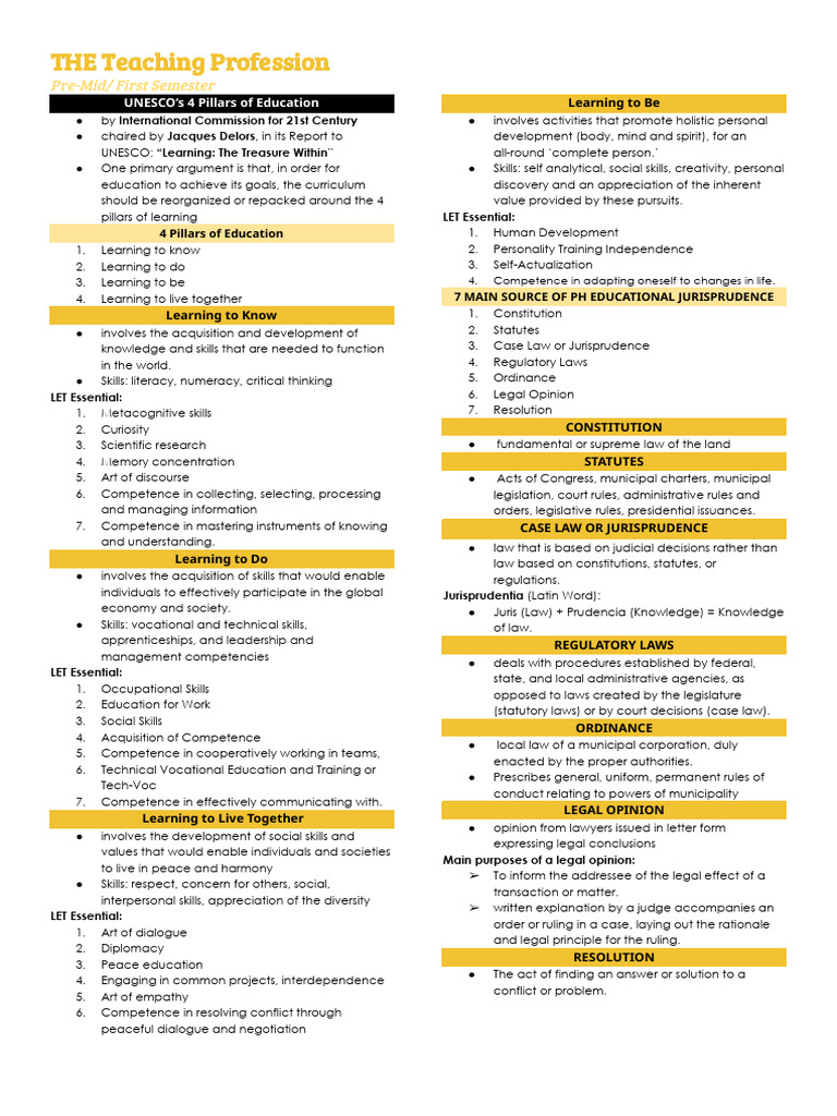 4 Pillars of Education Explained | PDF | Knowledge | Learning