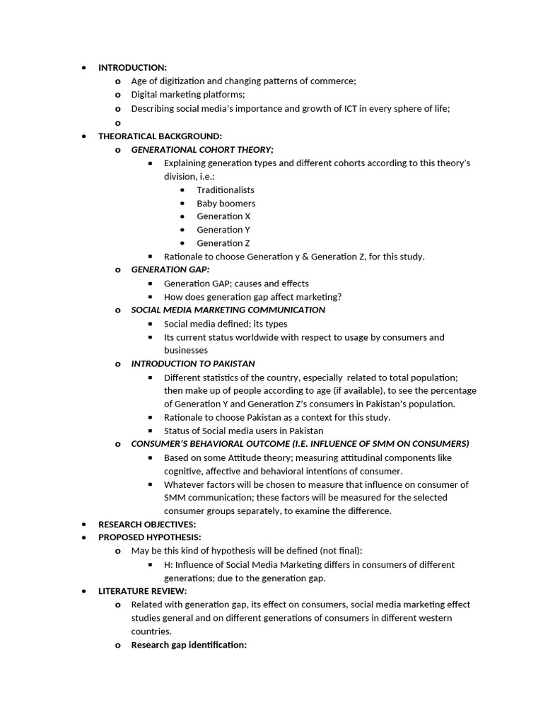 Blueprint For Research Proposal | PDF | Millennials | Marketing
