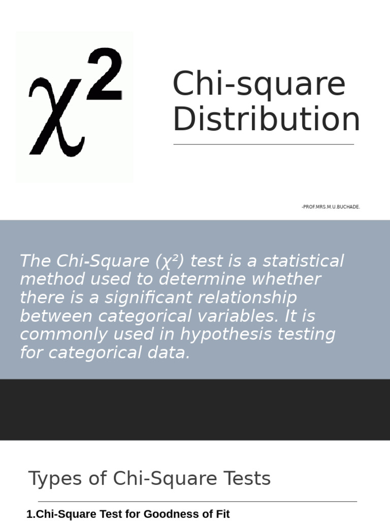 Chi-Square Distribution | PDF | Chi Squared Test | Probability And ...