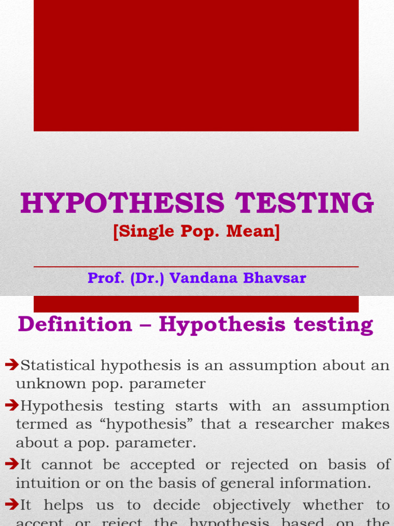 CH - 6 Hypothesis Testing - Final | PDF | P Value | Type I And Type Ii ...