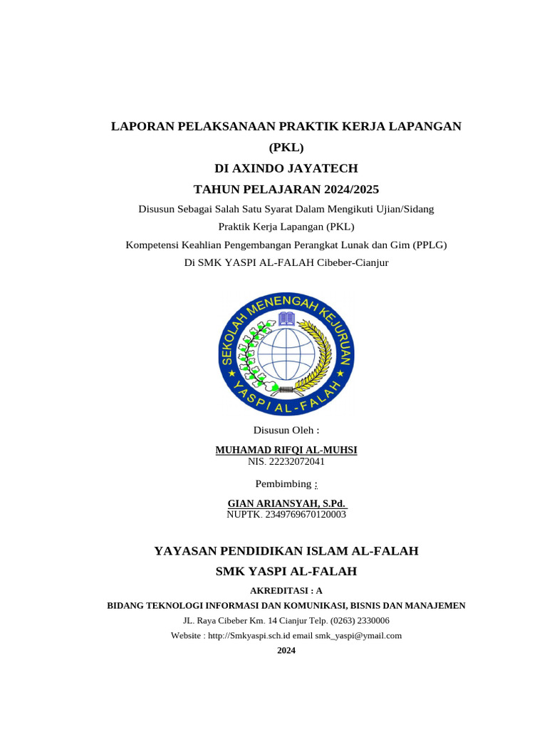 Laporan PKL Rifqi Al-Muhsi Fix | PDF