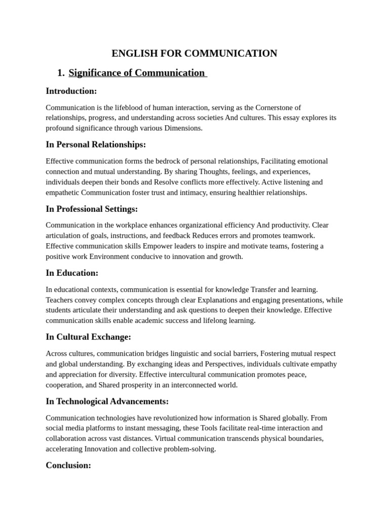 Importance of Effective Communication Skills | PDF | Communication ...