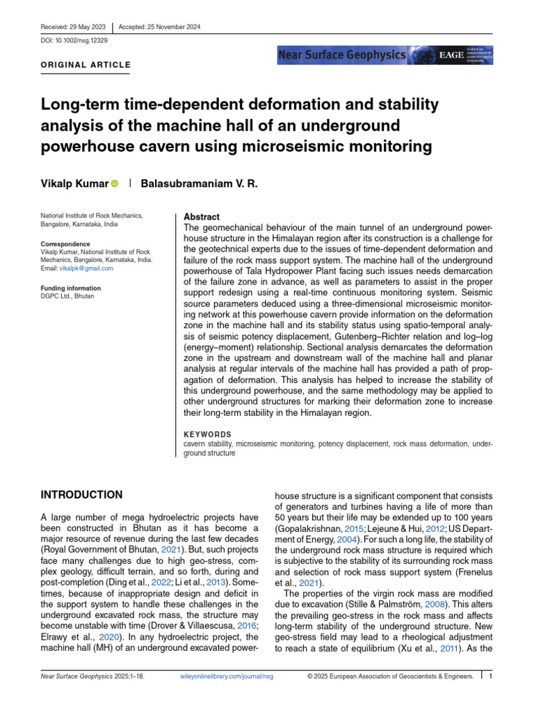 Long-Term Time-Dependent Deformation and Stability Analysis of The ...