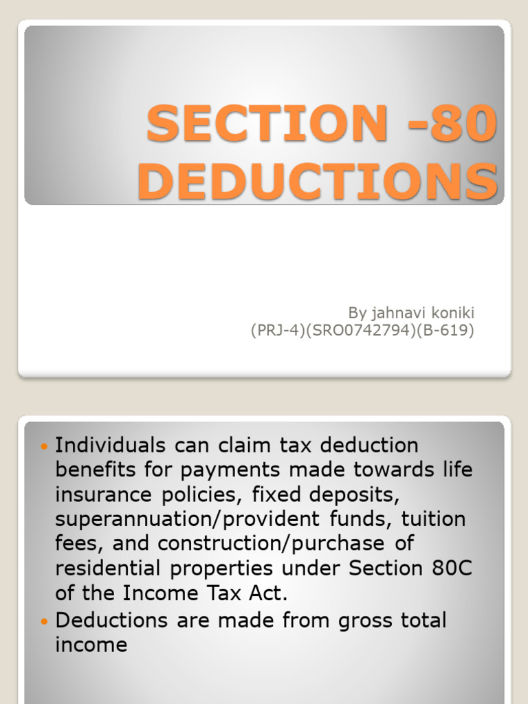 Section 80 Tax Deductions Explained | PDF | Tax Deduction | Taxes