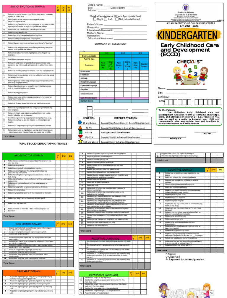 Eccd-Checklist Sy 2024-2025 Correct | PDF