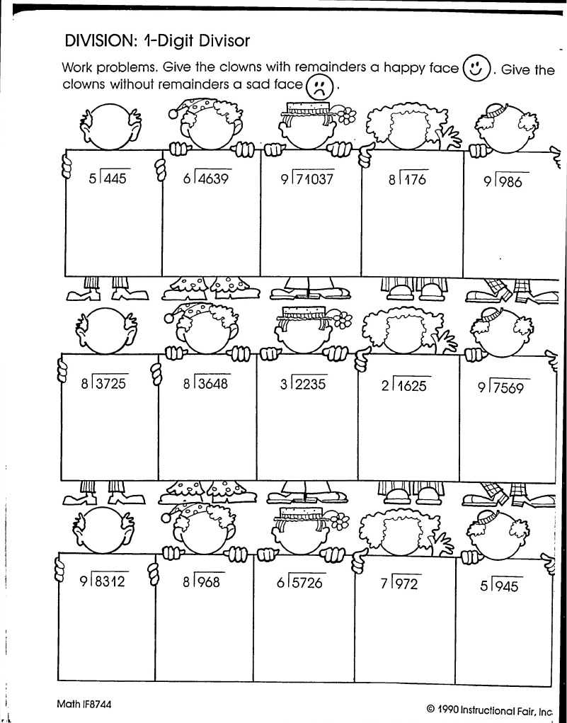 1-Digit Divisor Work Problems | PDF