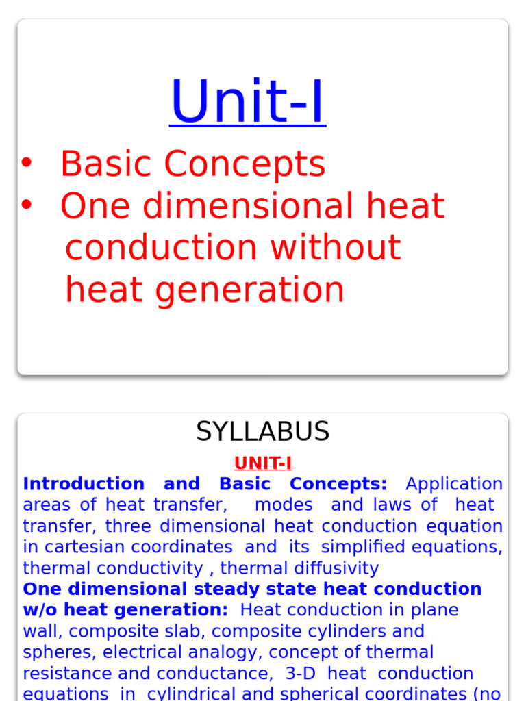 One-Dimensional Heat Conduction Basics | PDF | Thermal Conduction ...