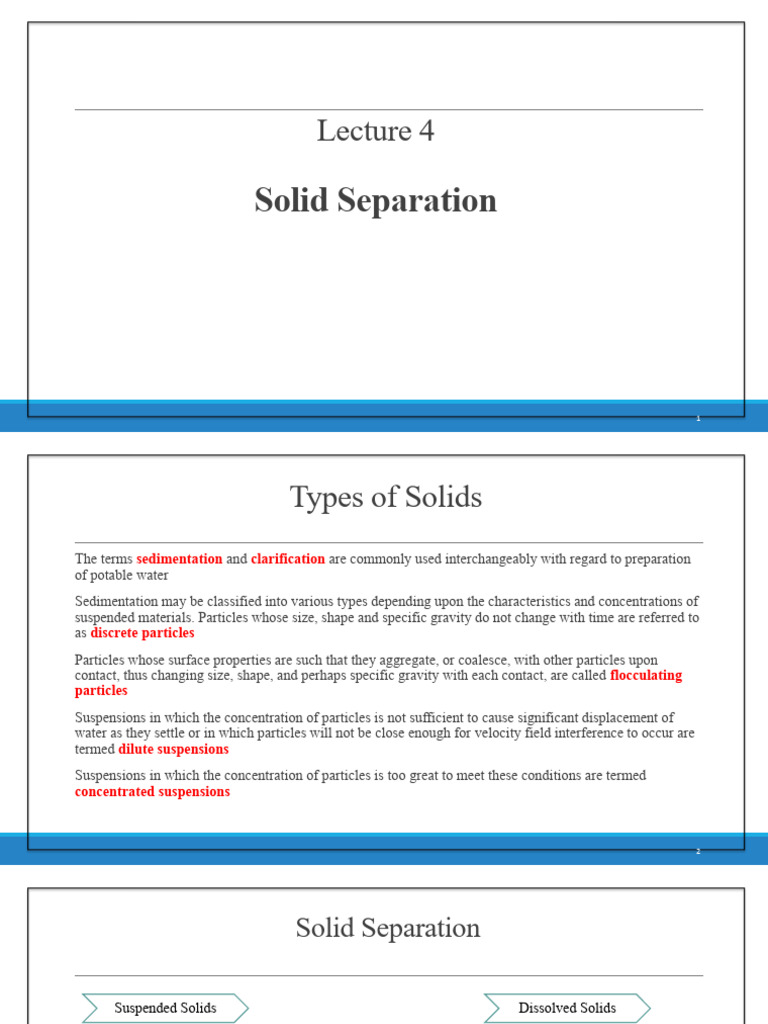 Lecture 4. Solid Seperation | PDF | Force | Mechanical Engineering