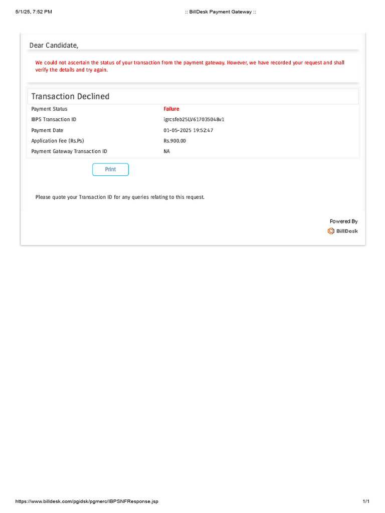 BillDesk Payment Gateway | PDF