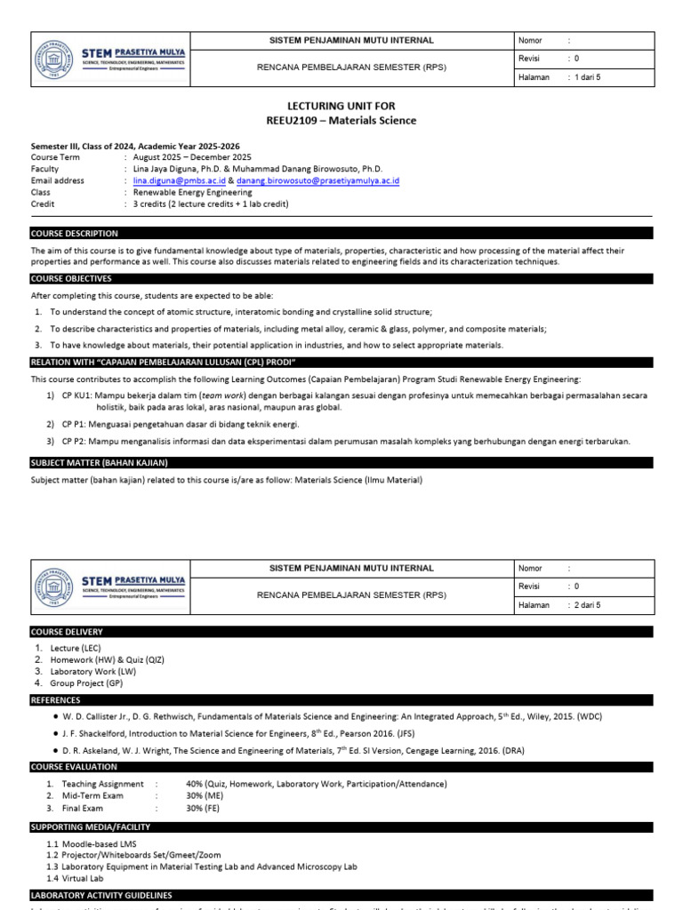 (RPS) STEM 202151 REEU2109 Materials Science | PDF | Composite Material ...