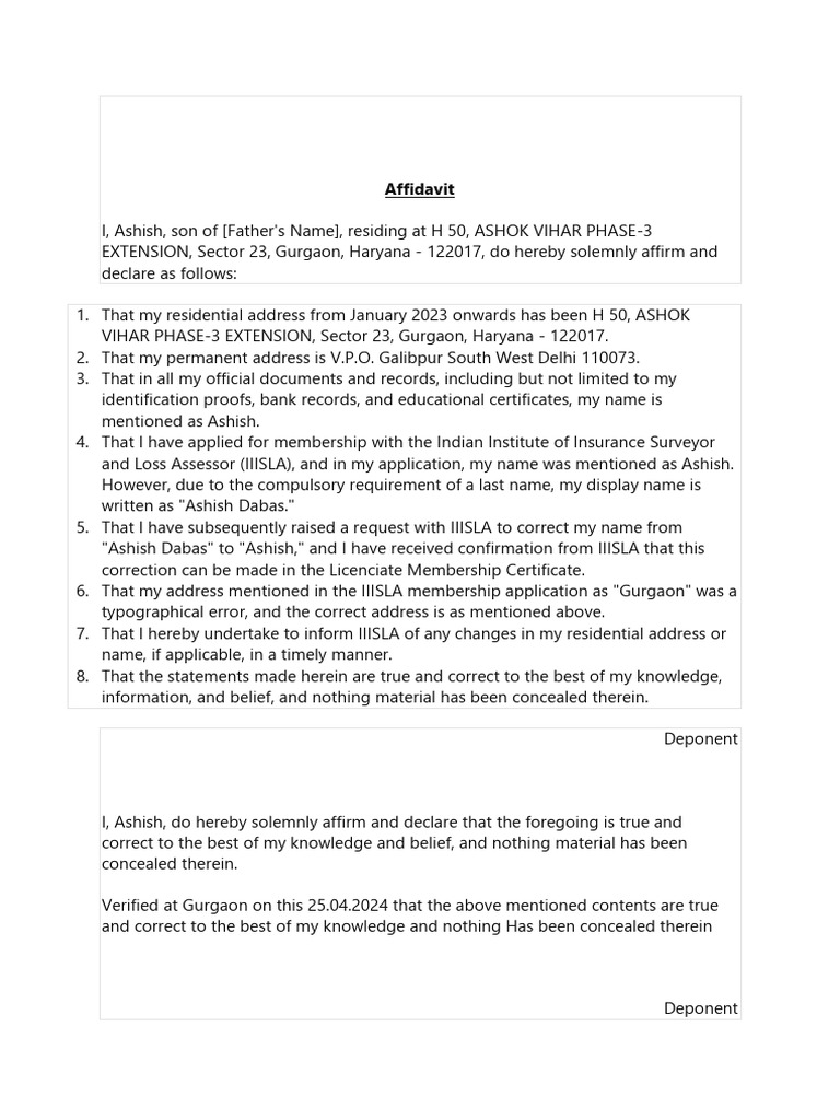 Affidavit | PDF