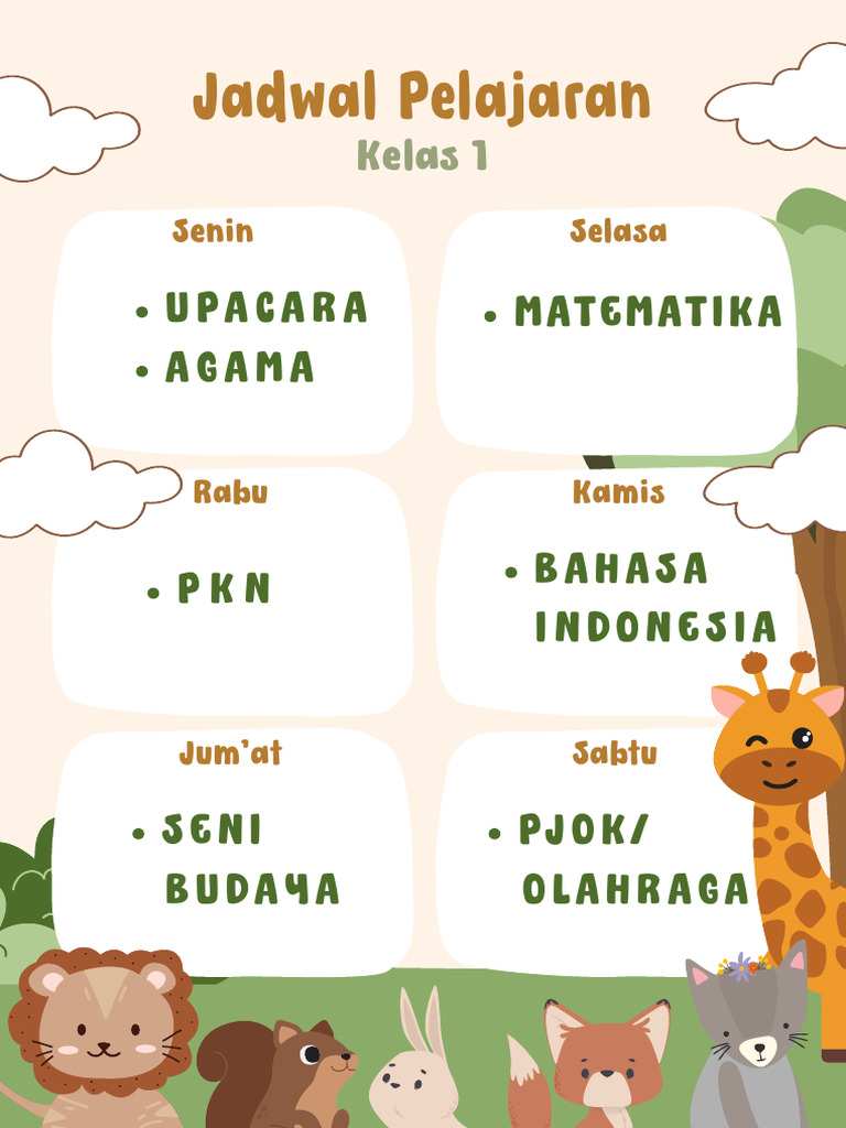 Jadwal Pelajaran Tempel | PDF