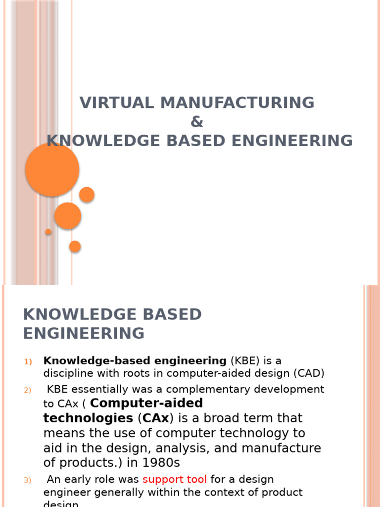 Knowledge-Based Engineering and Virtual Manufacturing | PDF ...