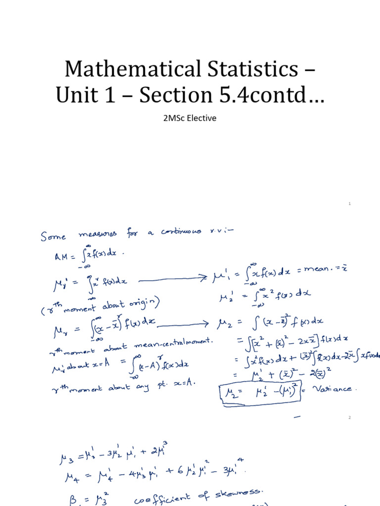Mathematical Statistics - Section5.4-Contd. | PDF