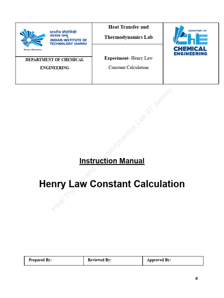 Henry's Law Constant Calculation Lab | PDF | Gas Chromatography ...
