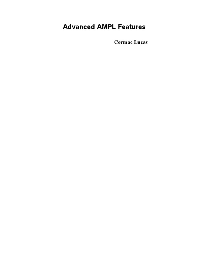 Advanced Features of AMPL | PDF | Drill | Mill (Grinding)