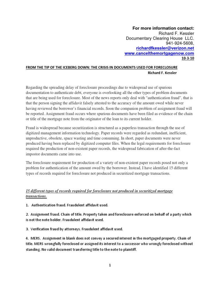 Documents Used For Foreclosure | Foreclosure | Mortgage Loan