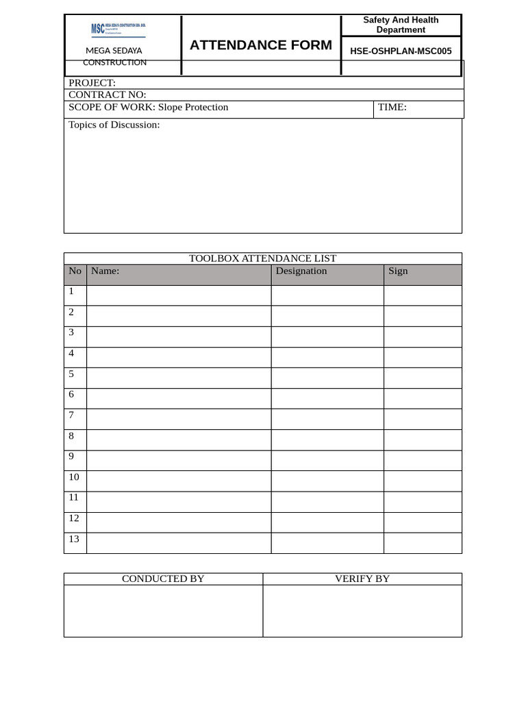 005 Attendance List | PDF