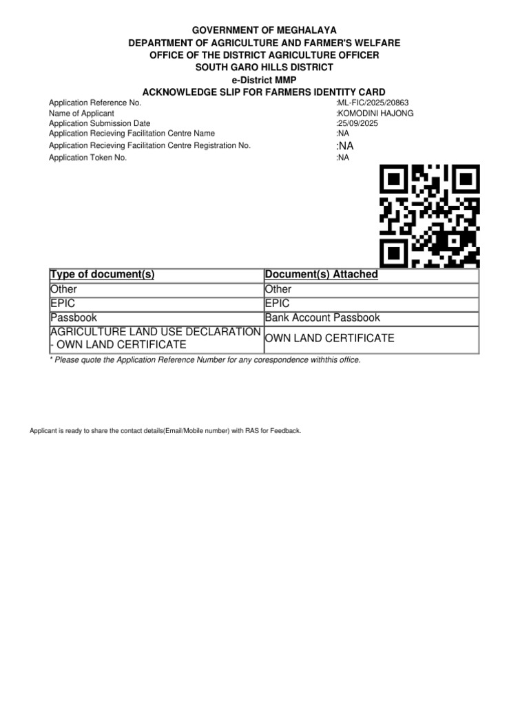 Acknowledgement Slip | PDF