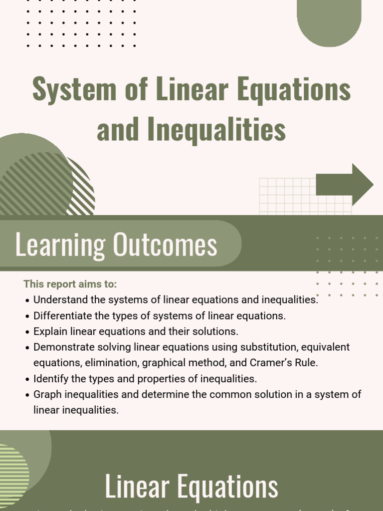 Understanding Linear Equations & Inequalities | PDF | Equations ...