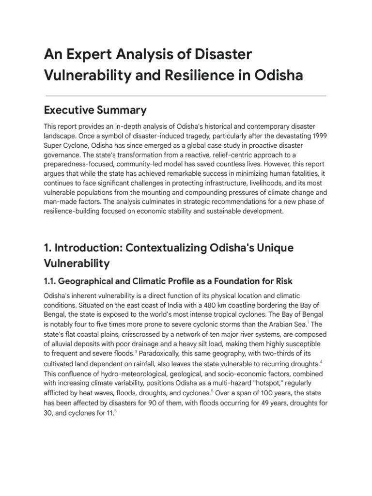 Odisha's Disaster Management Evolution | PDF | Tropical Cyclones ...