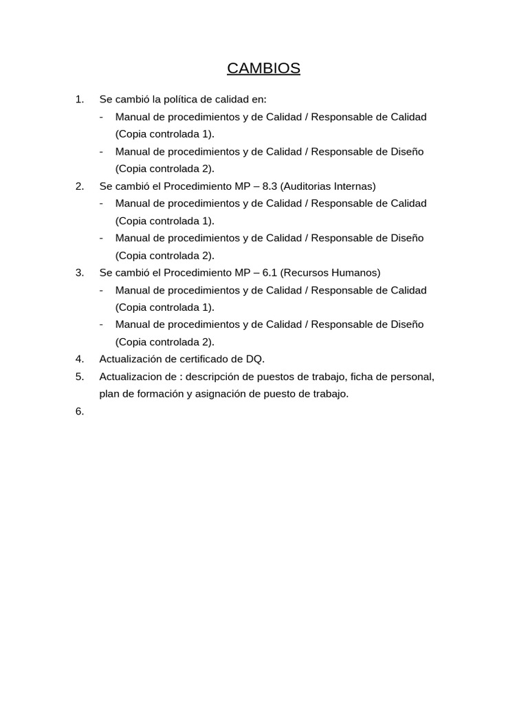 Cambios Une en Iso - 2005 | PDF