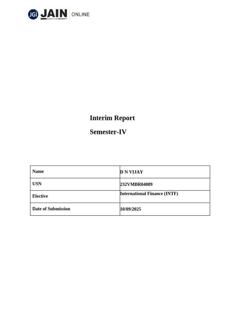 Interim Report Formatted | PDF | Statistics | Risk