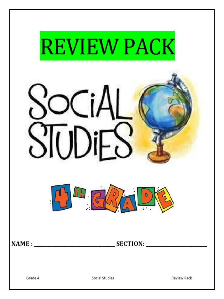Grade 4 Social Studies Review Pack | PDF | Earth | Pakistan