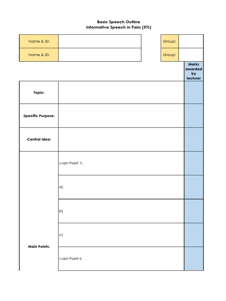 6) EP FCC2081 Basic Speech Outline Template With Marking Rubrics ...