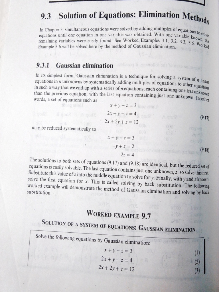 Gaussian Elimination | PDF